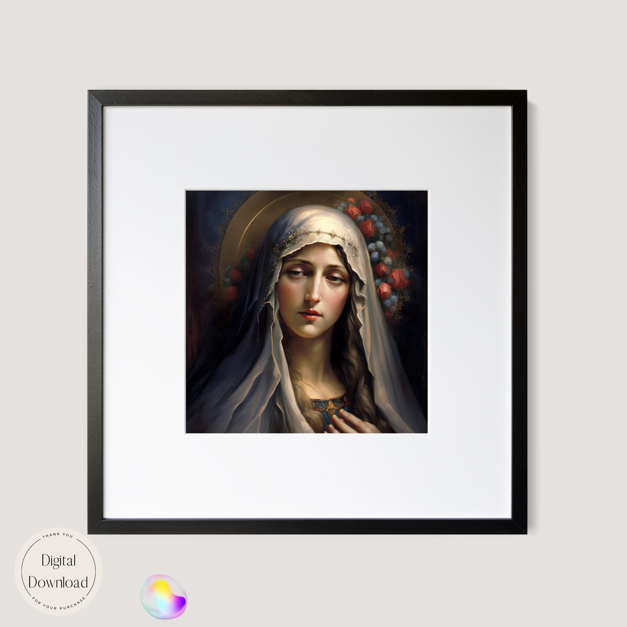 Divine Mother Mary Printable Posters Mother Mary Religious Printable ...