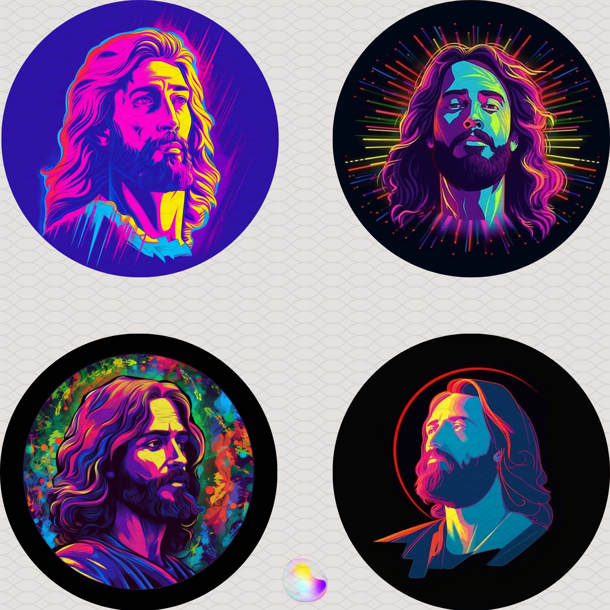 12x Jesus Christ Sticker Sheet Circle Stickers 12 Jesus Decals Ideal ...
