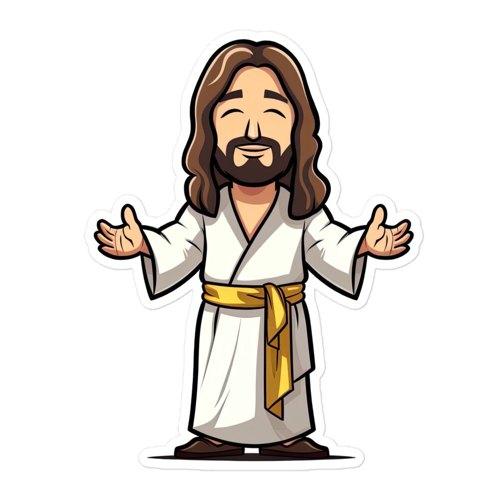 Jesus Christ Decal Jesus Illustration Sticker Kiss-cut & Bubble-free ...