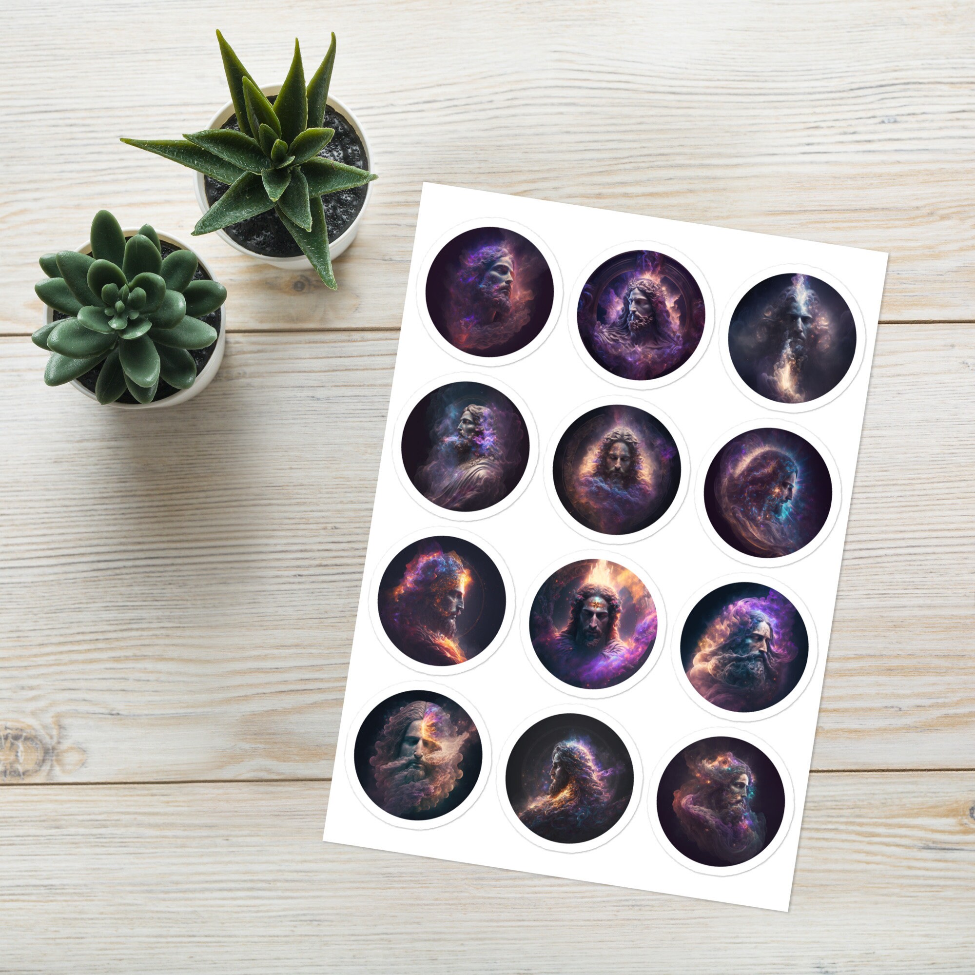 Jesus Christ Sticker Sheet Circle Stickers 3 Jesus Decals - Etsy