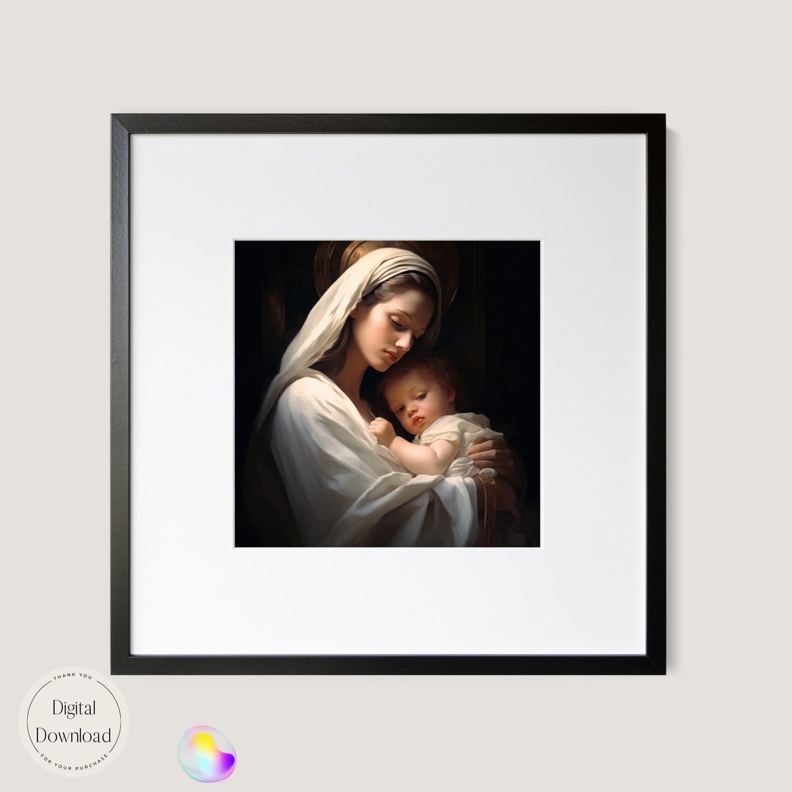 Mother Mary and Baby Jesus Printable Art 71 Instant Download Birthday ...