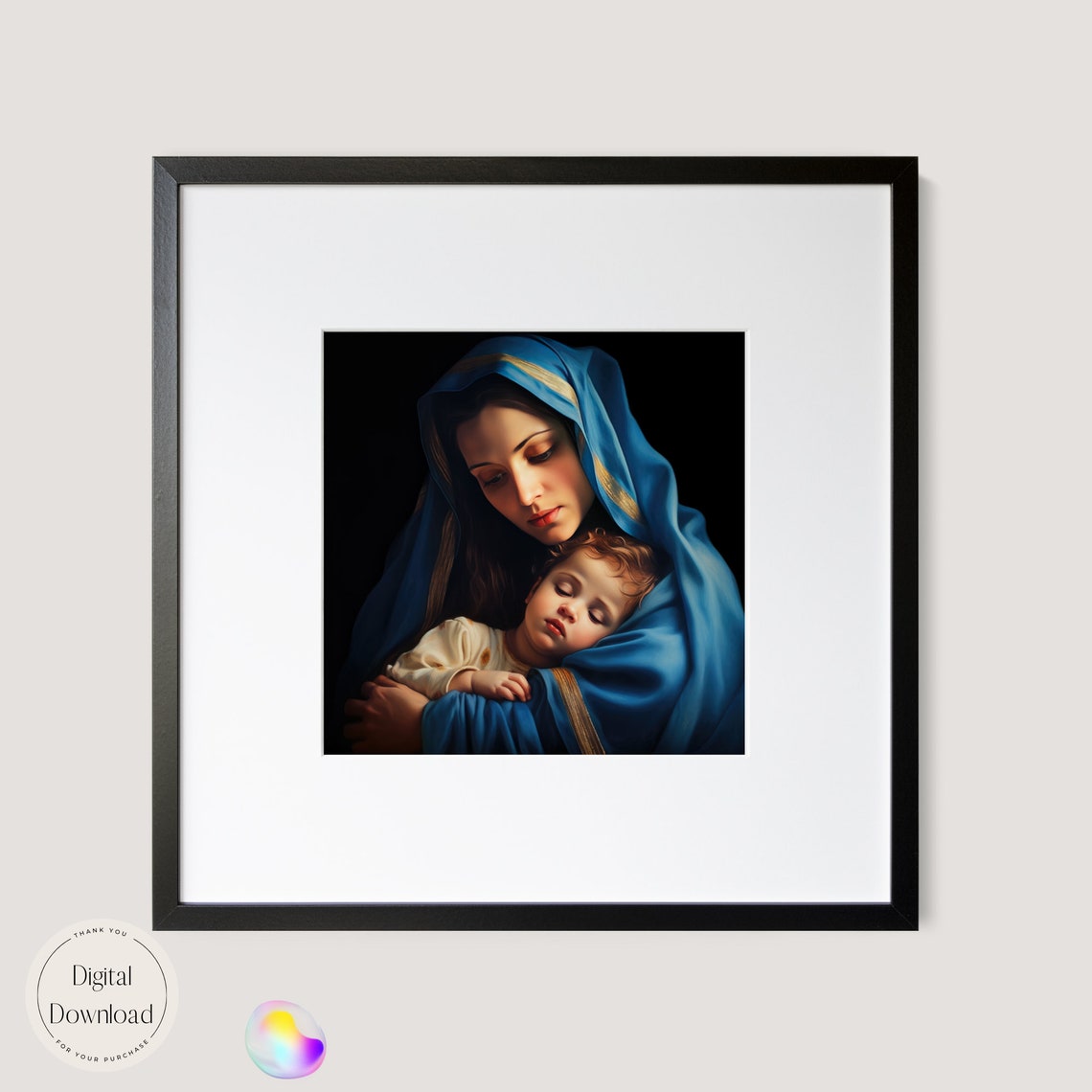 Mother Mary and Baby Jesus Printable Art 5 Instant Download Versatile ...