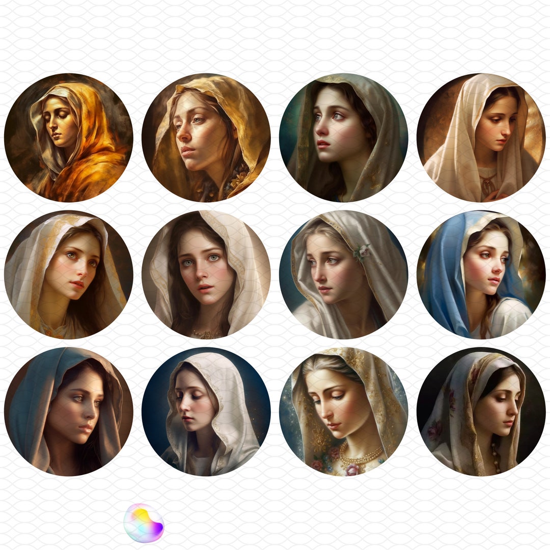12x Mother Mary Sticker Sheet - Circle Stickers 16 | Perfect for Bible ...