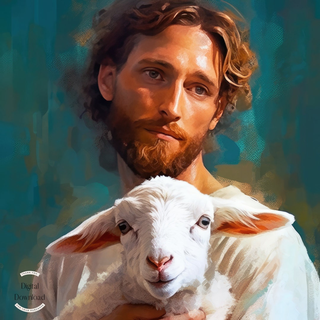 Jesus Christ & the Lamb Religious Printable Art 5 | Instant Download ...