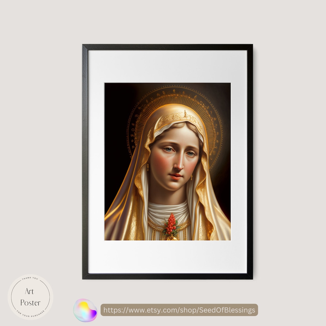 Mary, Queen of Heaven Portrait - Religious Art - Christian Wall Decor ...