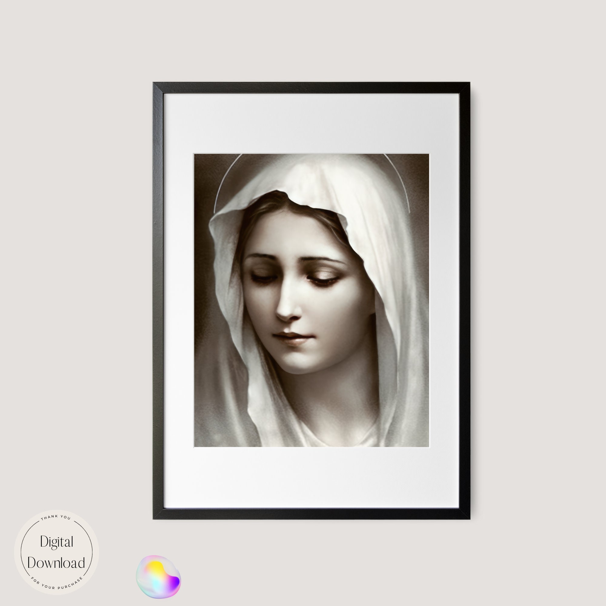 Heavenly Mother Mary Digital Prints | Mother Mary Religious Printable ...
