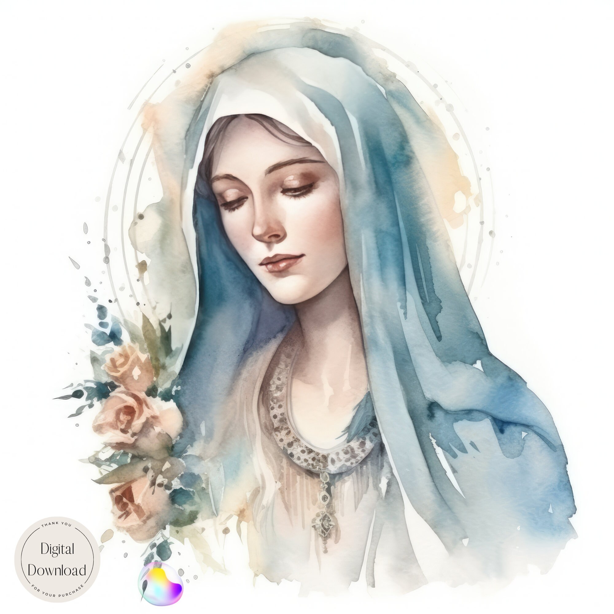 Mother Mary Religious Printable Art 318 | Instant Download | Mother ...