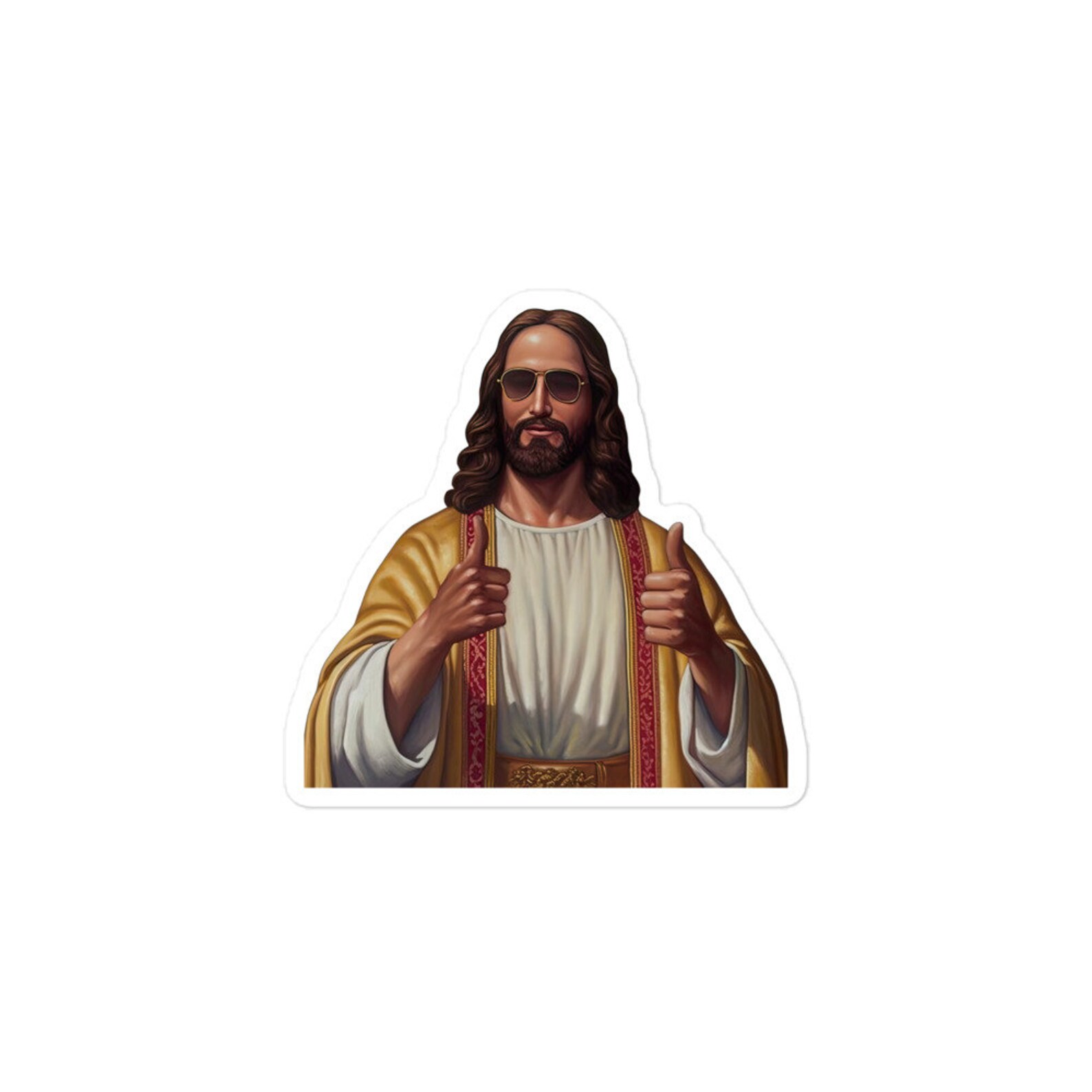 Jesus Giving A Thumb up Sticker | Cool Jesus Wearing Sunglasses Sticker ...
