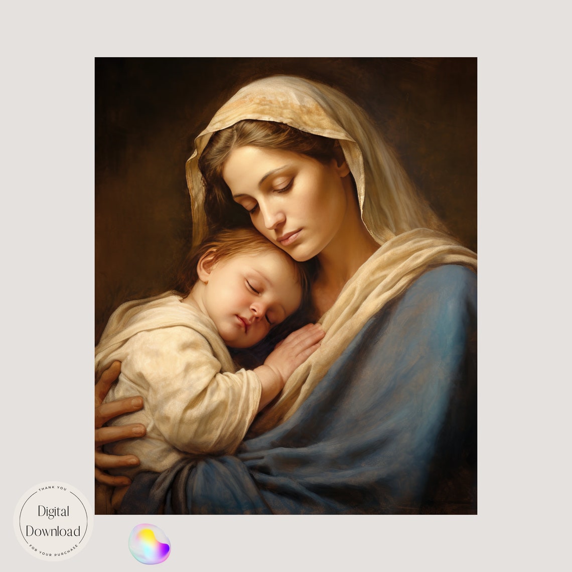 Mother Mary and Baby Jesus Printable Art 79 Instant Download ...