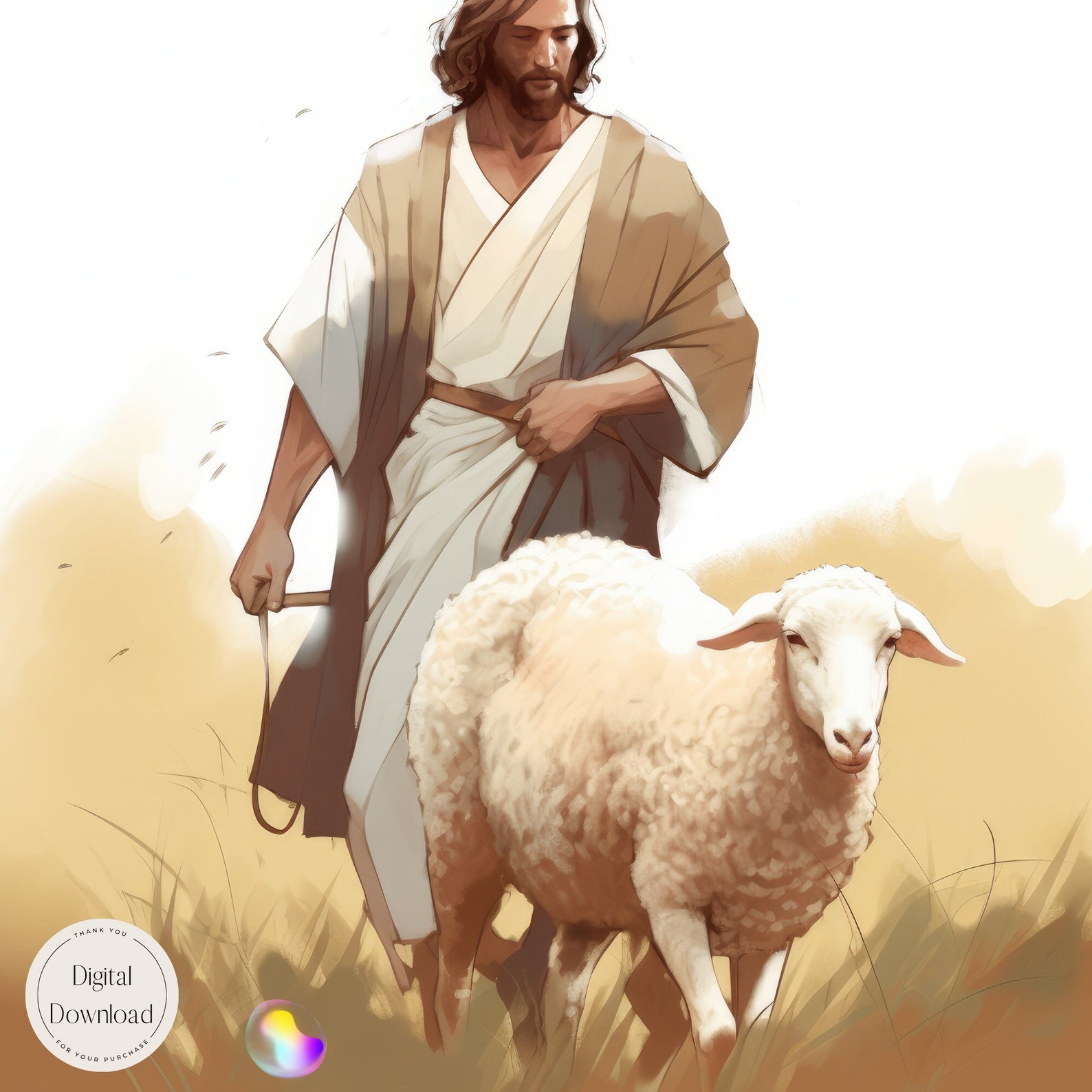 Jesus Christ & the Lamb Religious Printable Art 97 | Instant Download ...