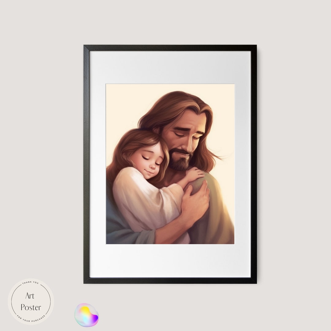 Tender Embrace of Jesus Christ Religious Art Print Jesus - Etsy
