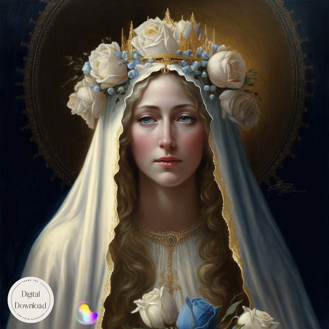 Divine Mother Mary Printable Posters | Mother Mary Religious Printable ...