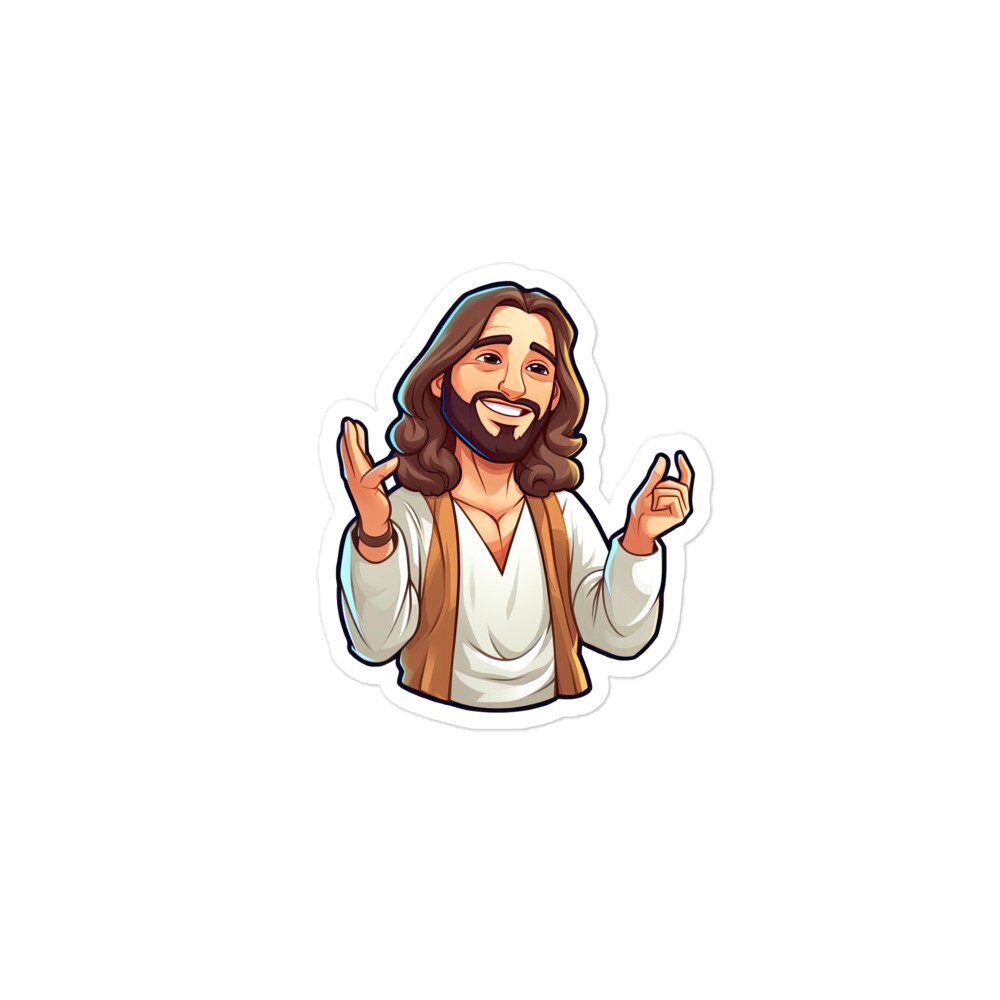 Cute Jesus, Chibi Jesus, Cartoon Jesus Sticker Kiss-cut & Bubble-free ...