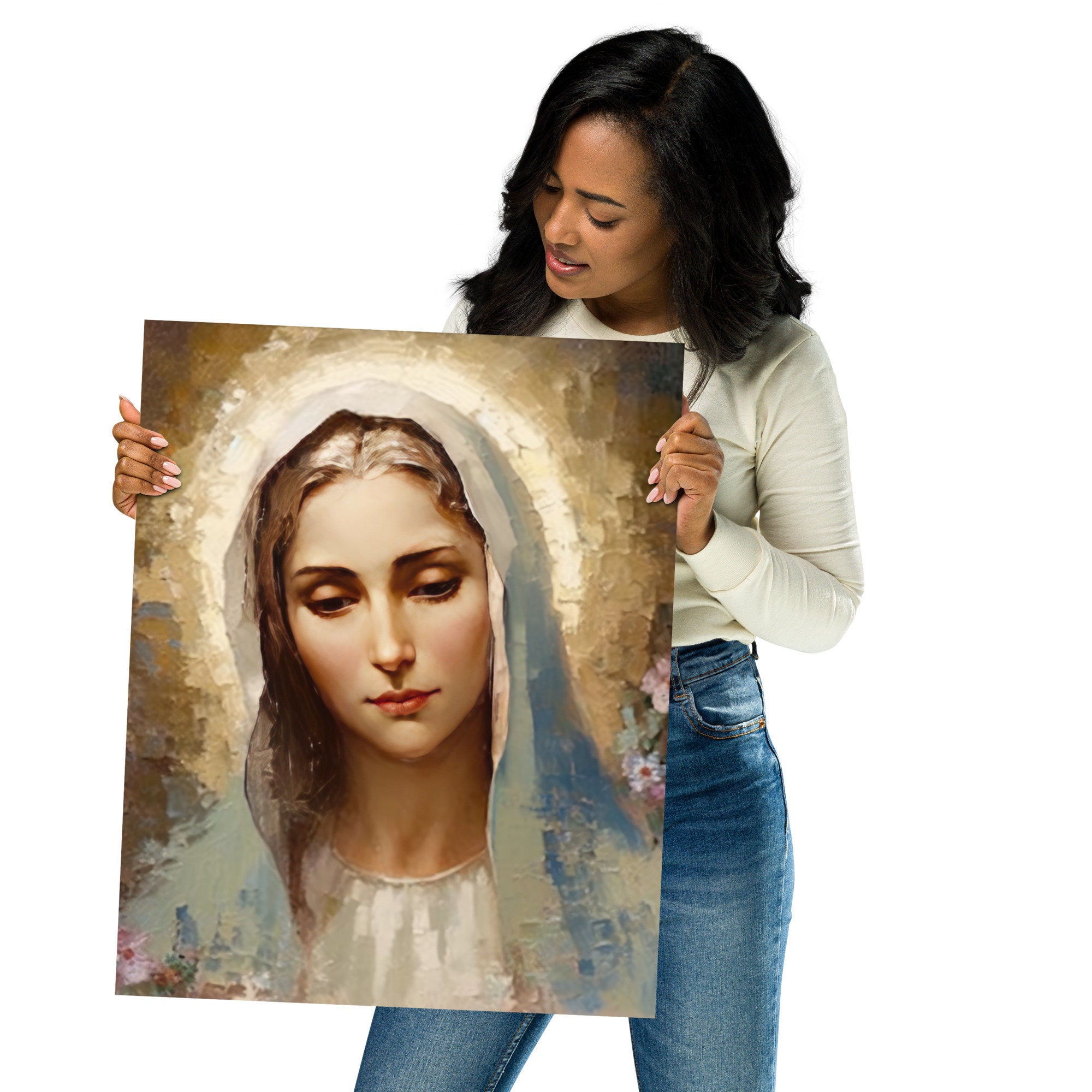 Mary Queen of Heaven Portrait Religious Art Christian - Etsy