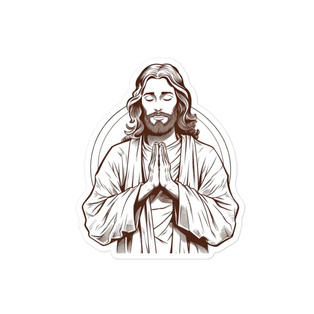 Black and White Jesus Christ Sticker | Kiss-cut & Bubble-free Premium ...