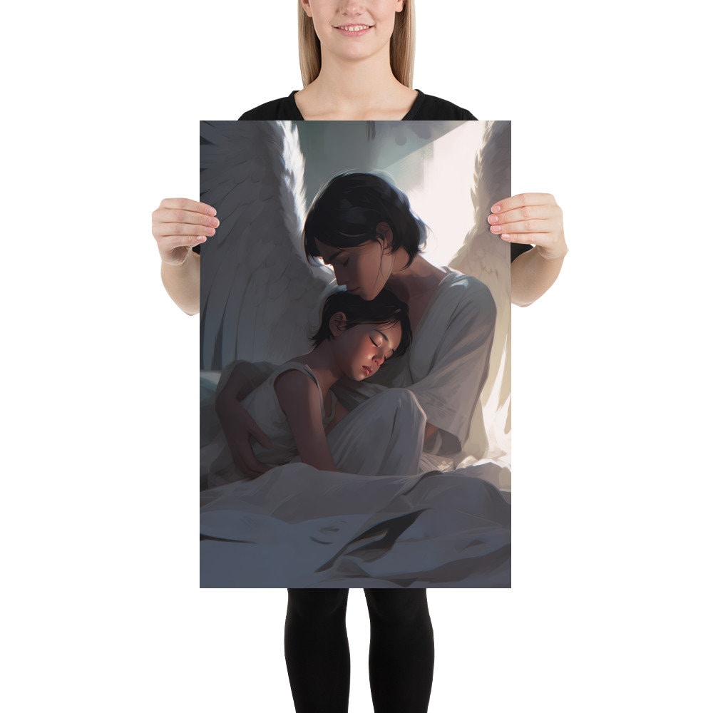 Guardian Angel Watching Over Child Spiritual Art Print Kids - Etsy