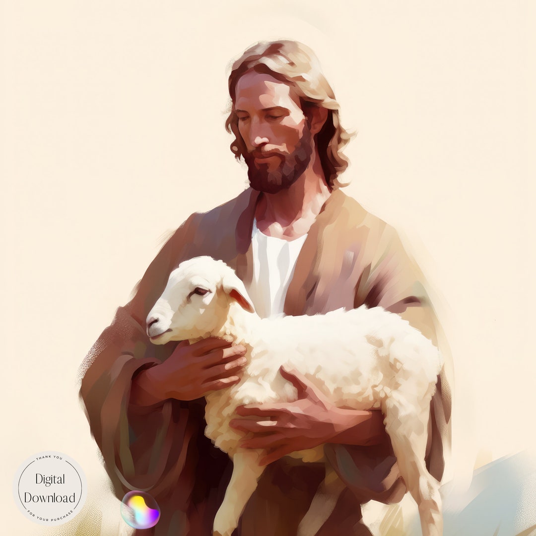 Jesus Christ & the Lamb Religious Printable Art 122 | Instant Download ...