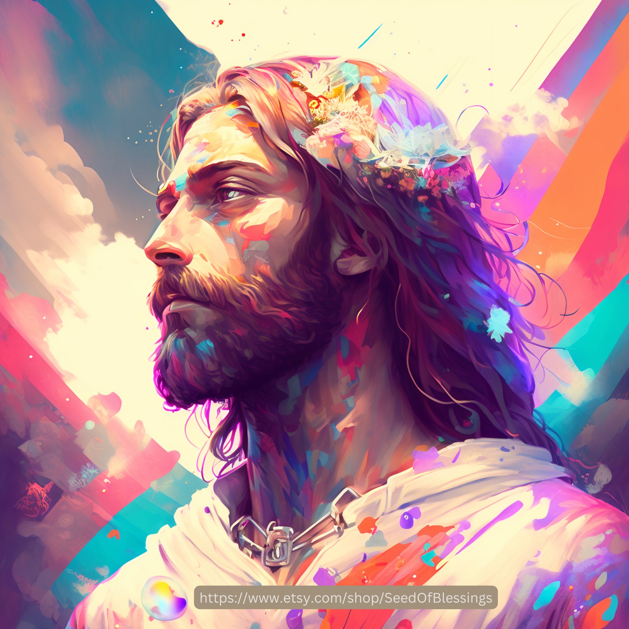 Jesus Christ Portrait Illustration Poster Spiritual Art Bible Art ...