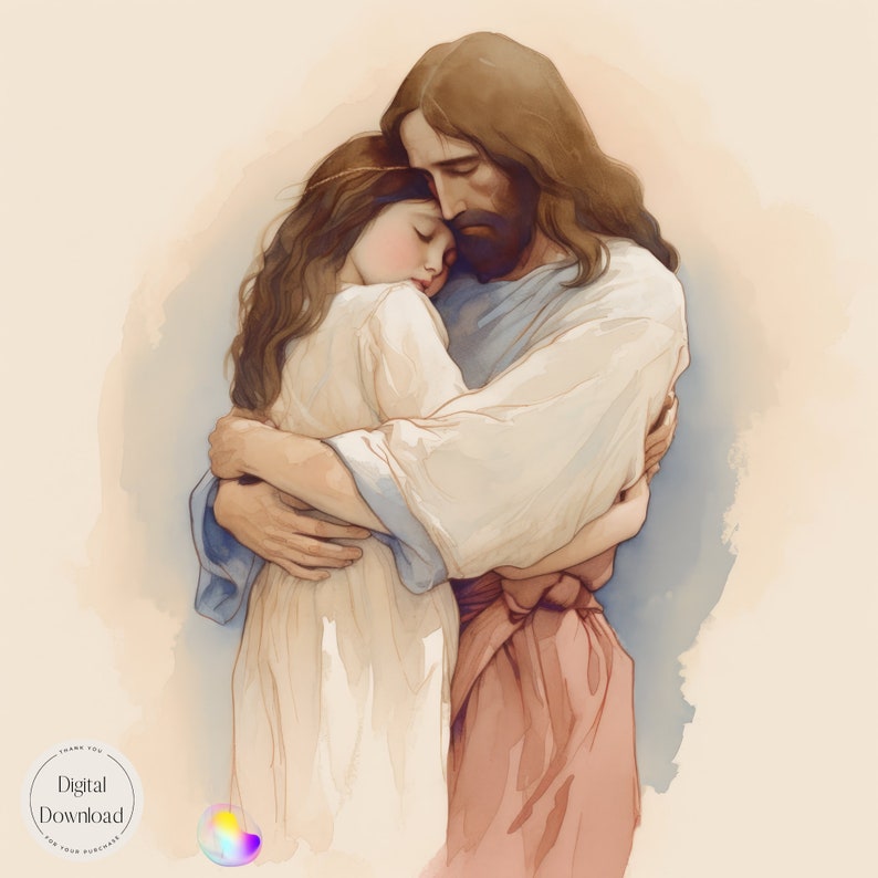 Jesus Christ and Children Religious Printable Art 317 | Instant ...