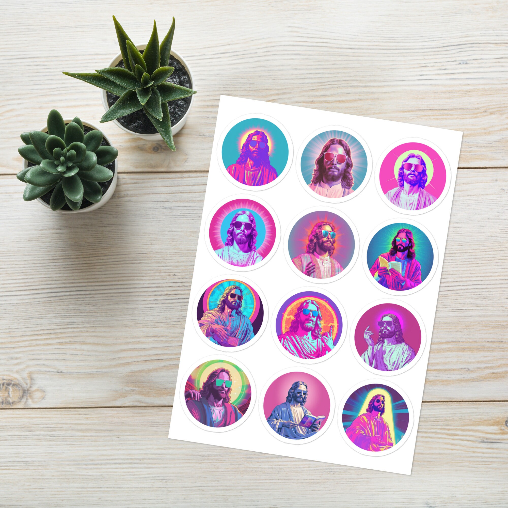 Cool Jesus Stickers, Jesus Wearing Sunglasses Stickers Jesus Sticker ...
