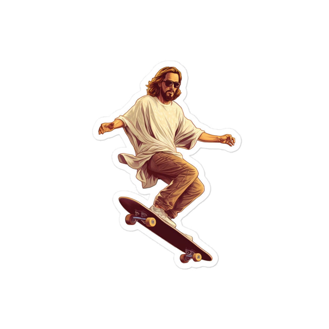 Jesus Skateboarding Sticker | Jesus Christ Decal | Kiss-cut & Bubble ...