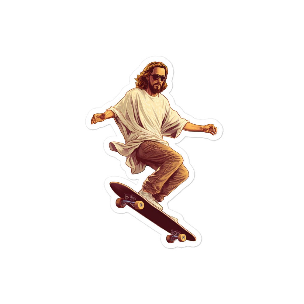 Jesus Skateboarding Sticker | Jesus Christ Decal | Kiss-cut & Bubble ...