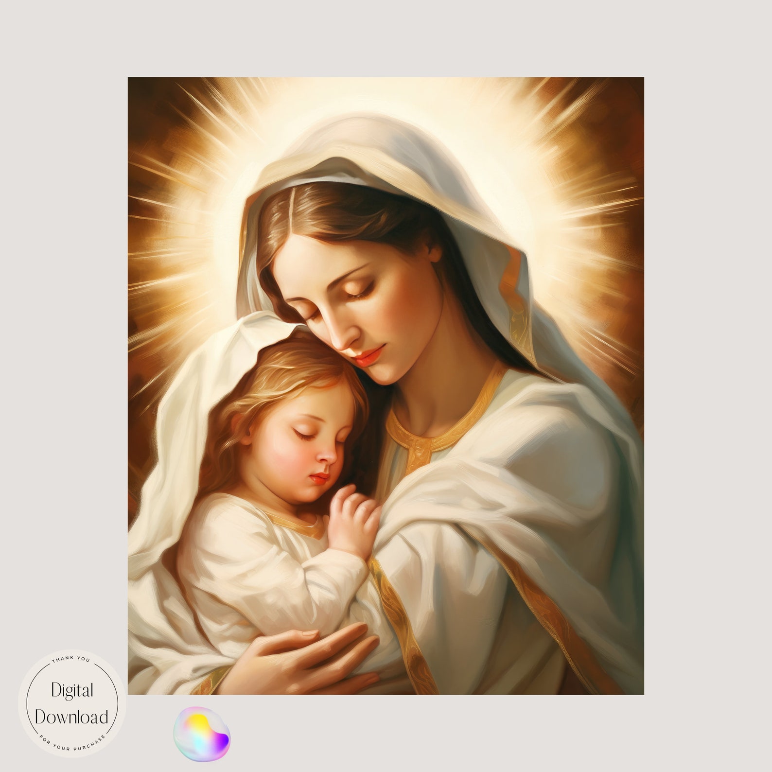Mother Mary And Baby Jesus Printable Art 25 Instant Download Etsy