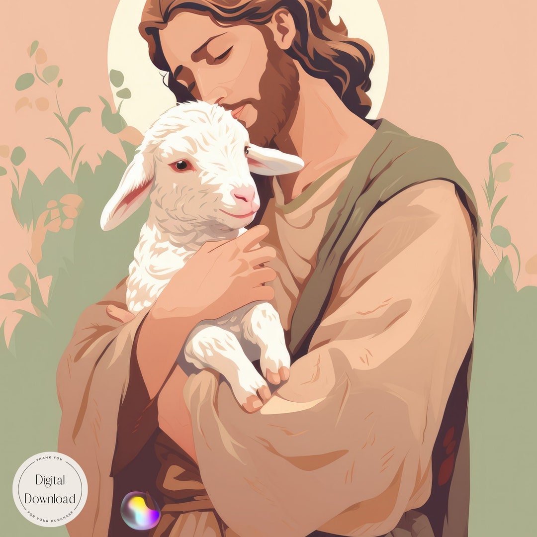 Jesus Christ & the Lamb Religious Printable Art 11 | Instant Download ...