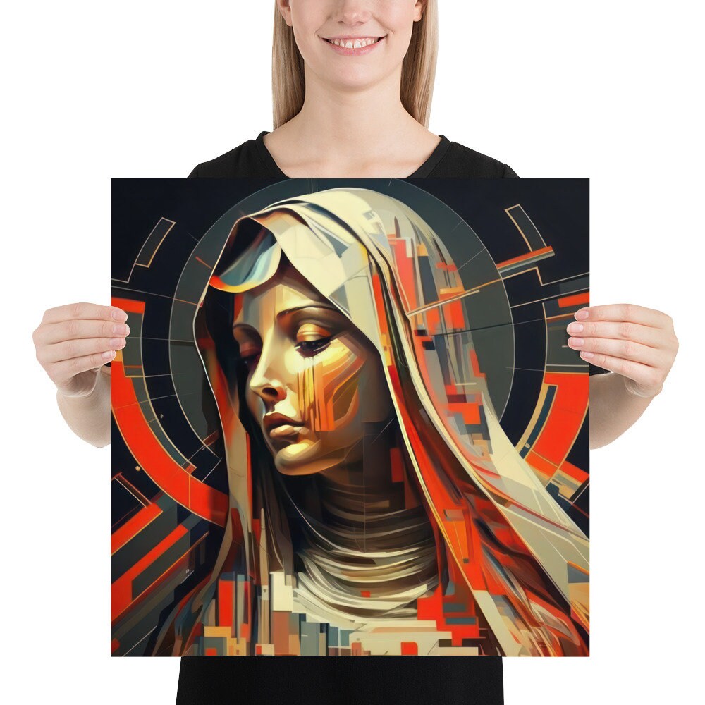 Lady of Grace: Mother Mary Portrait Art Poster - Etsy