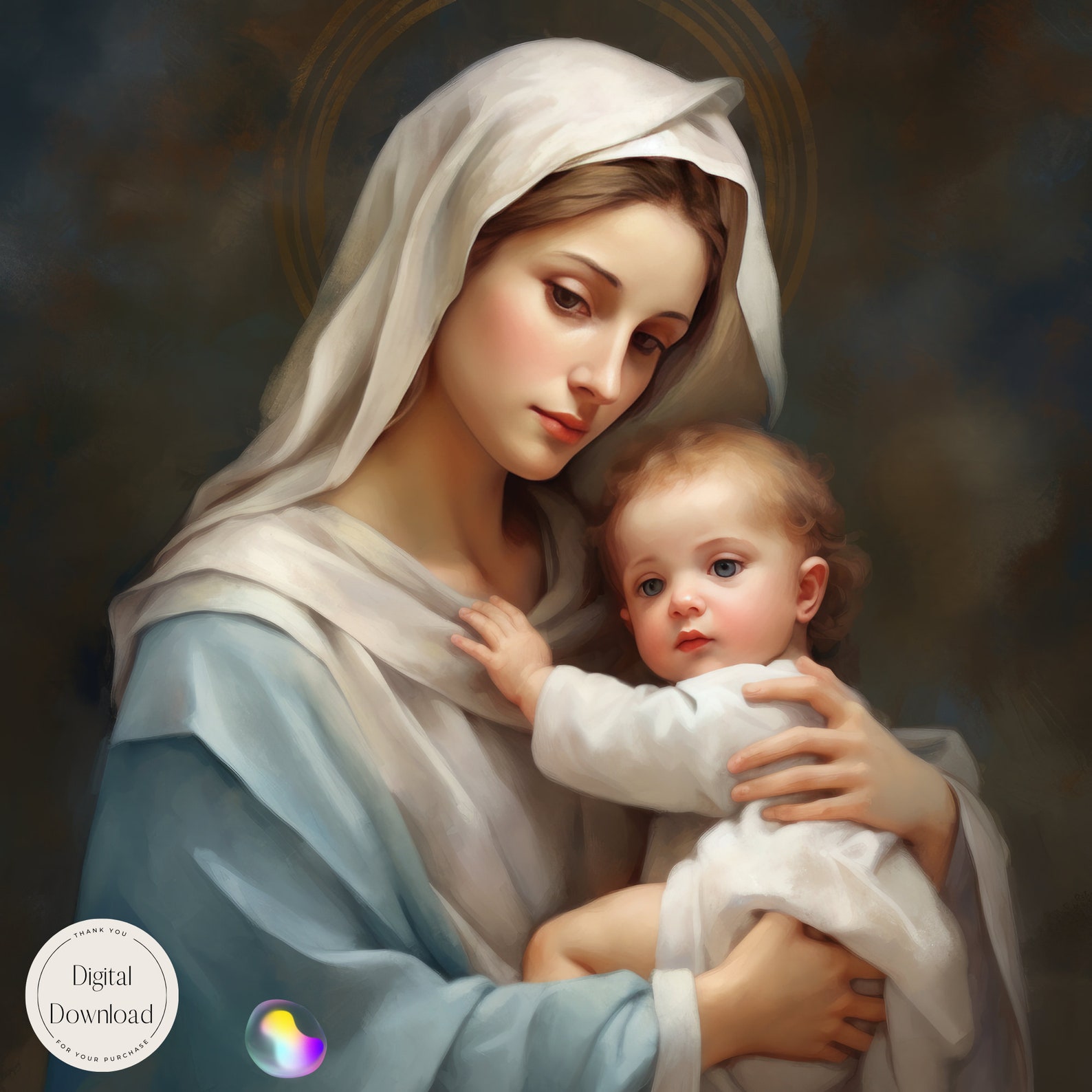 Mother Mary and Baby Jesus Printable Art 40 | Instant Download ...