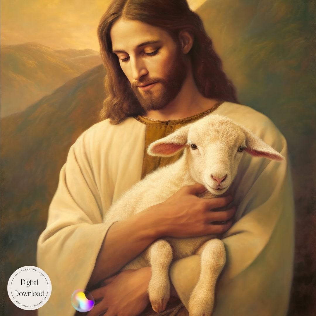 Jesus Christ & the Lamb Religious Printable Art 265 | Instant Download ...