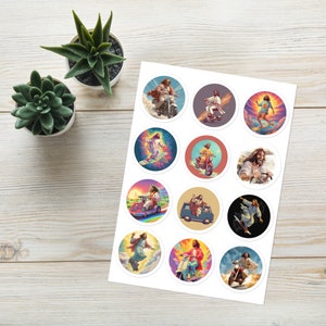 12x Jesus Takes the Wheel Stickers Jesus Christ Sticker Sheet Circle ...