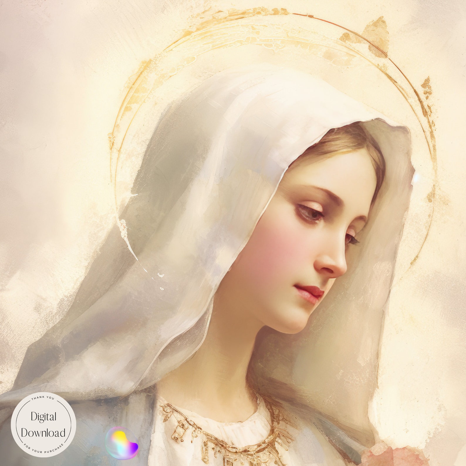 Mother Mary Religious Printable Art 533 Instant Download Blessed Virgin ...