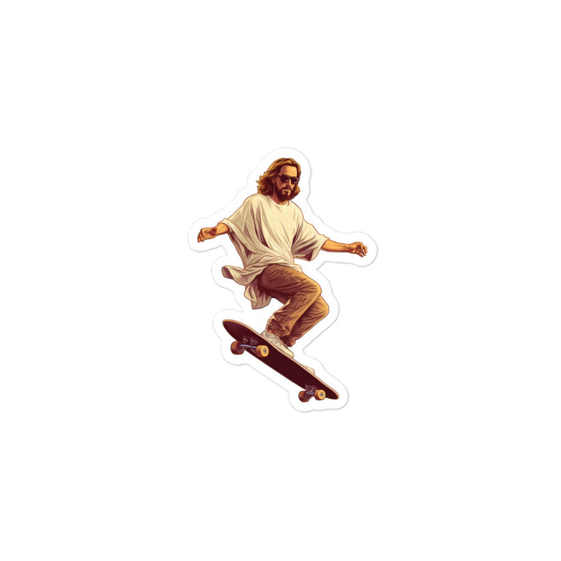 Jesus Skateboarding Sticker | Jesus Christ Decal | Kiss-cut & Bubble ...