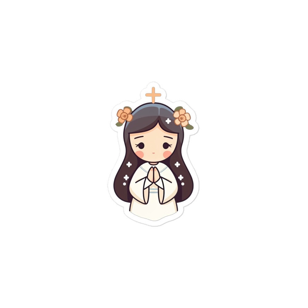 First Holy Communion Girl Vinyl Sticker for Crafts Little Girl in ...