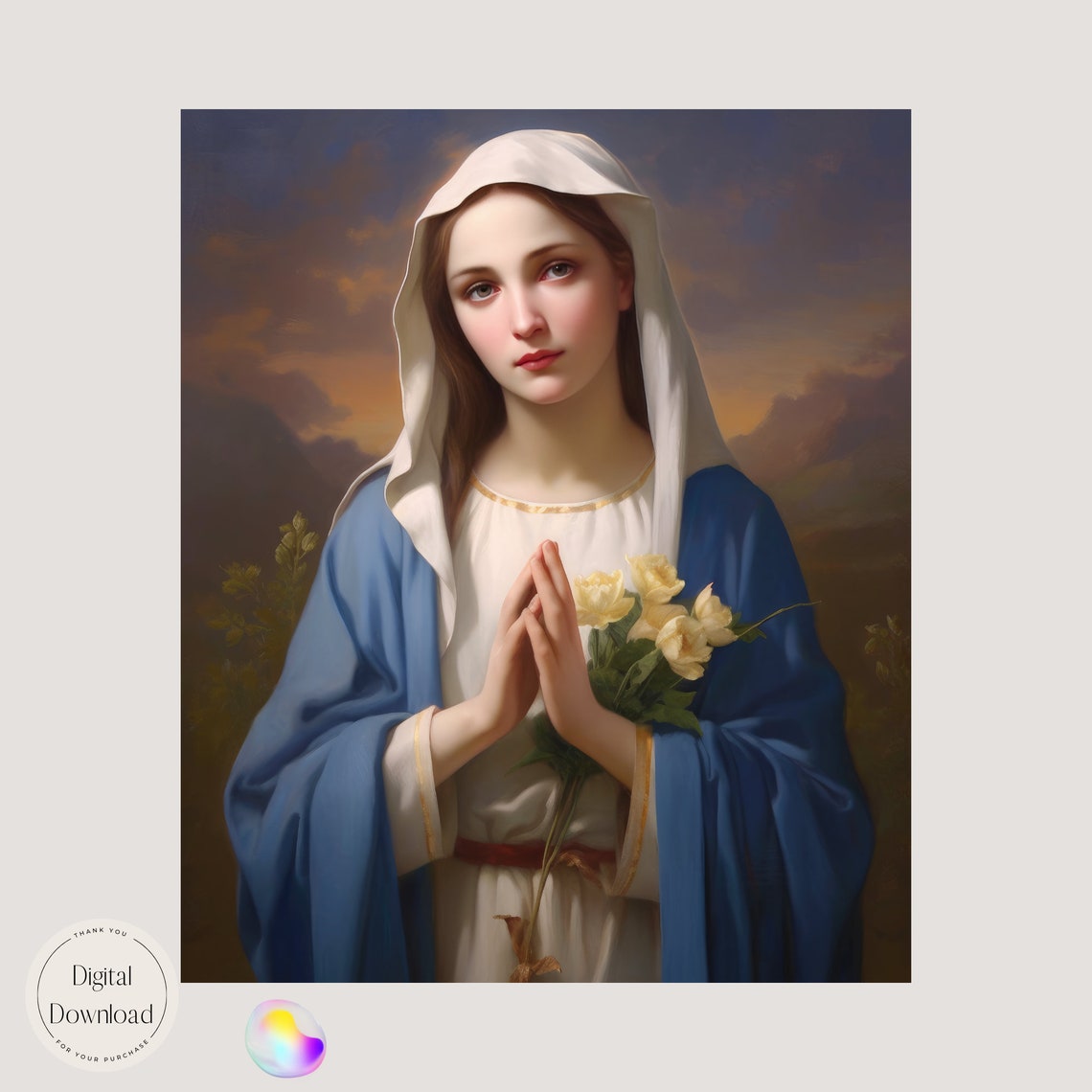 Mother Mary Religious Printable Art 566 Instant Download Our Lady of ...