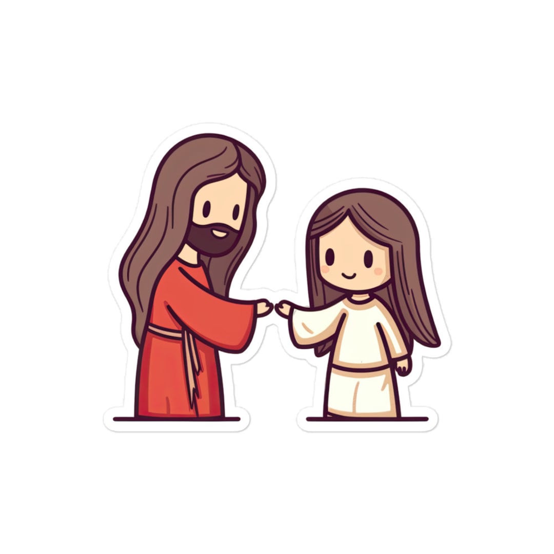 Jesus With Children Sticker, Jesus Christ Sticker Kiss-cut & Bubble ...