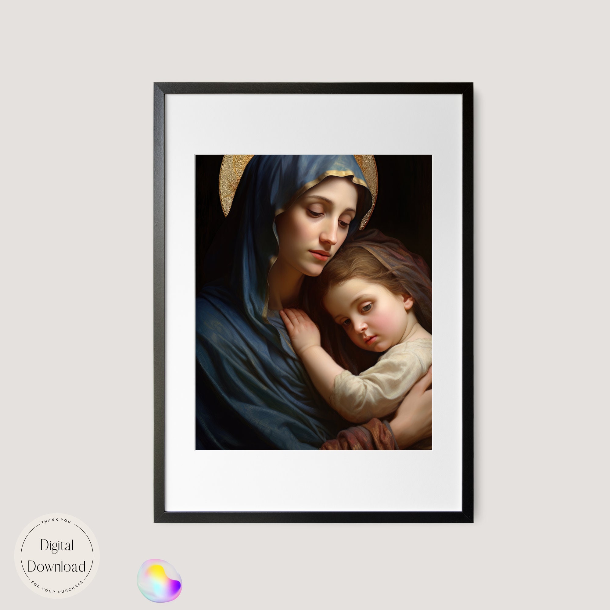 Mother Mary and Baby Jesus Printable Art 37 Instant Download Easter ...