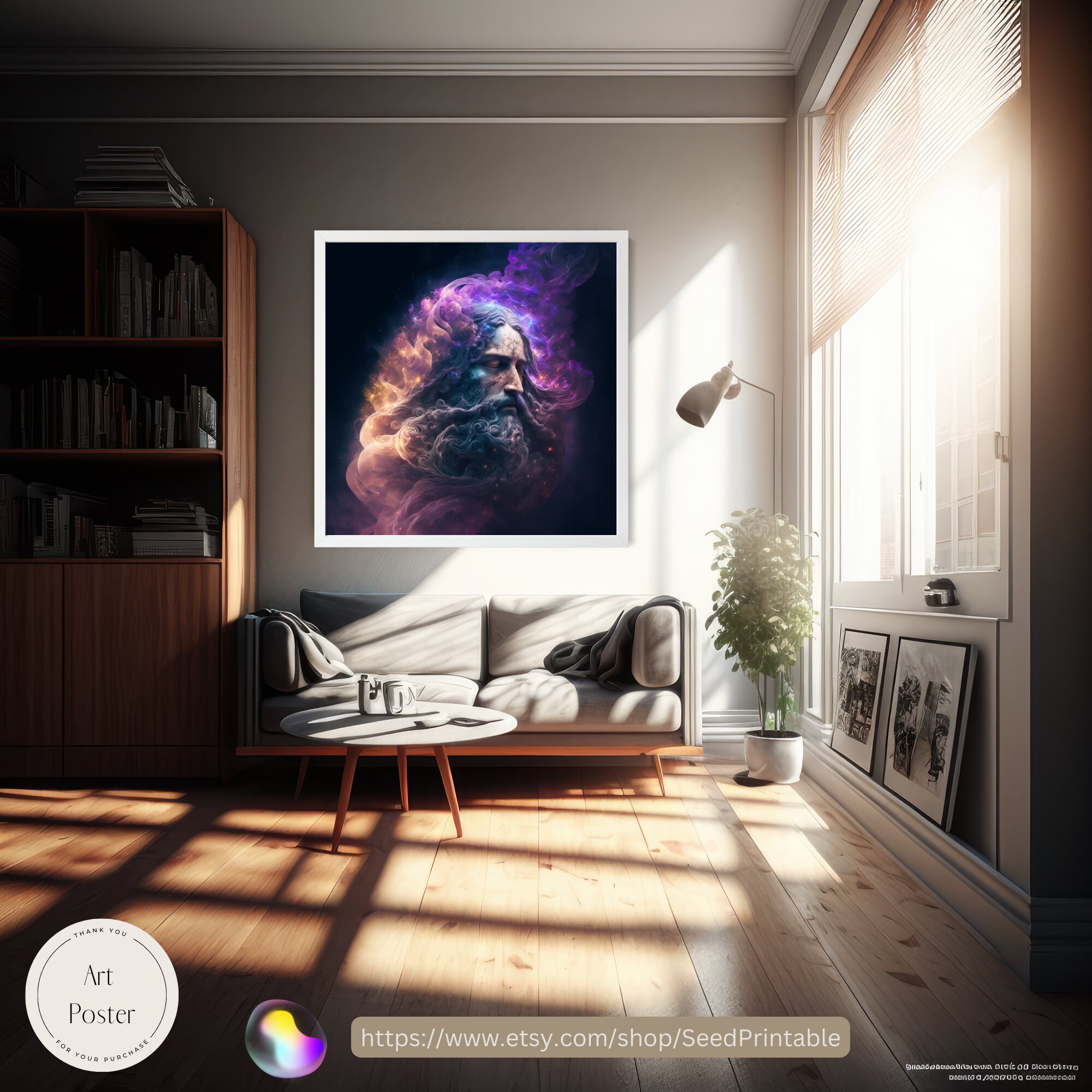 Jesus Christ Portrait Illustration Poster Galaxy Jesus Space Jesus ...