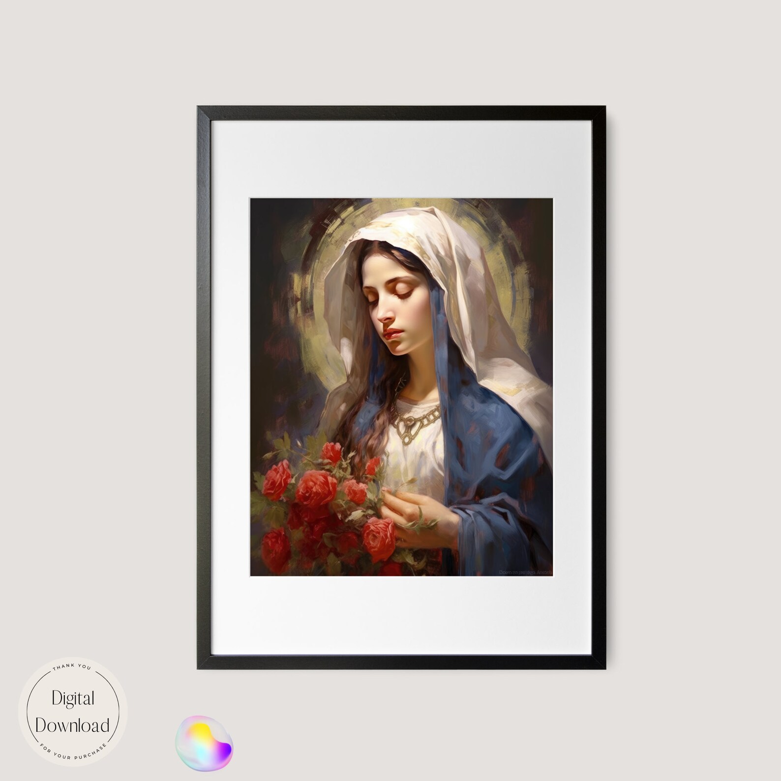 Mother Mary Religious Printable Art 587 Instant Download Our Lady Star ...