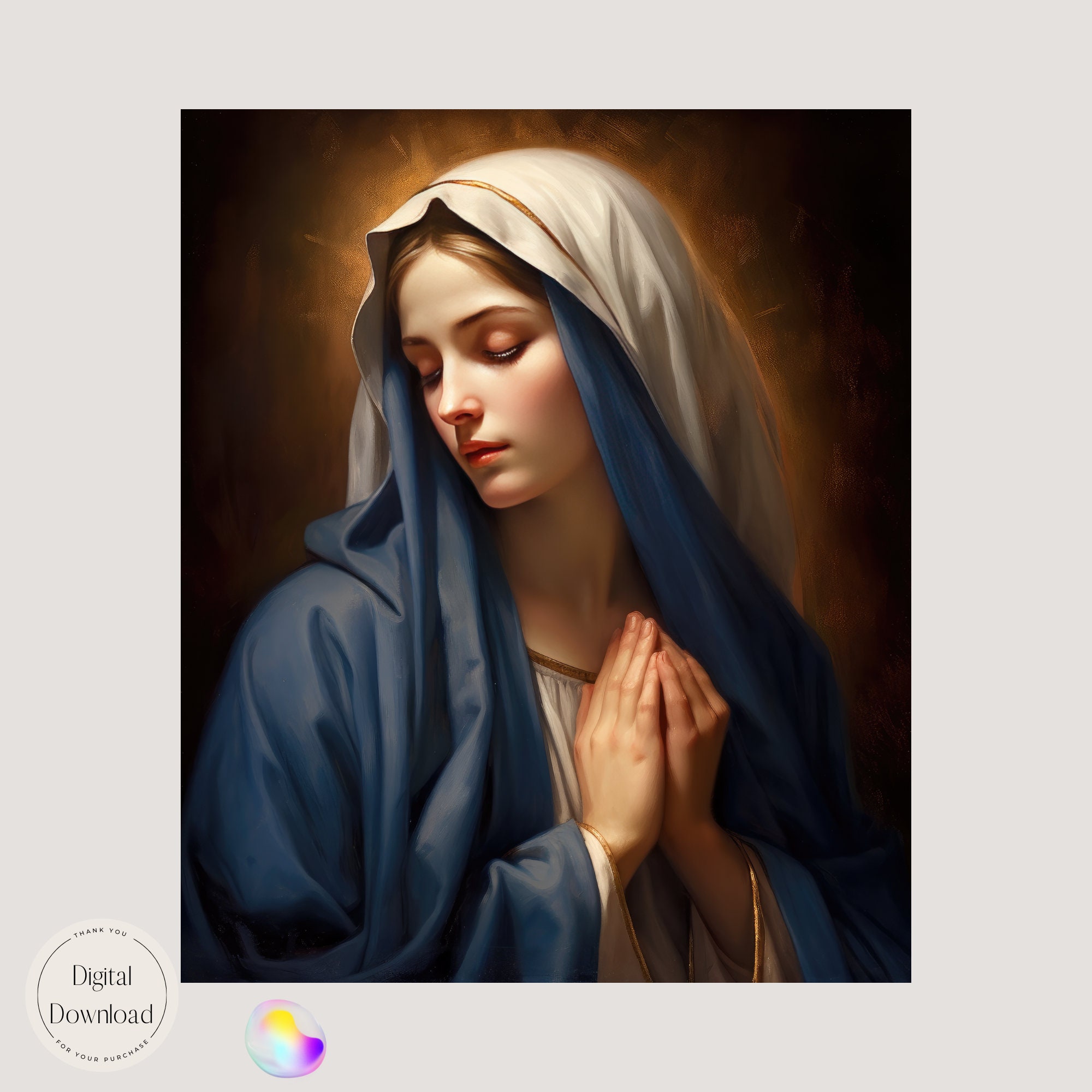 Mother Mary Religious Printable Art 536 Instant Download Virgin Mary of ...