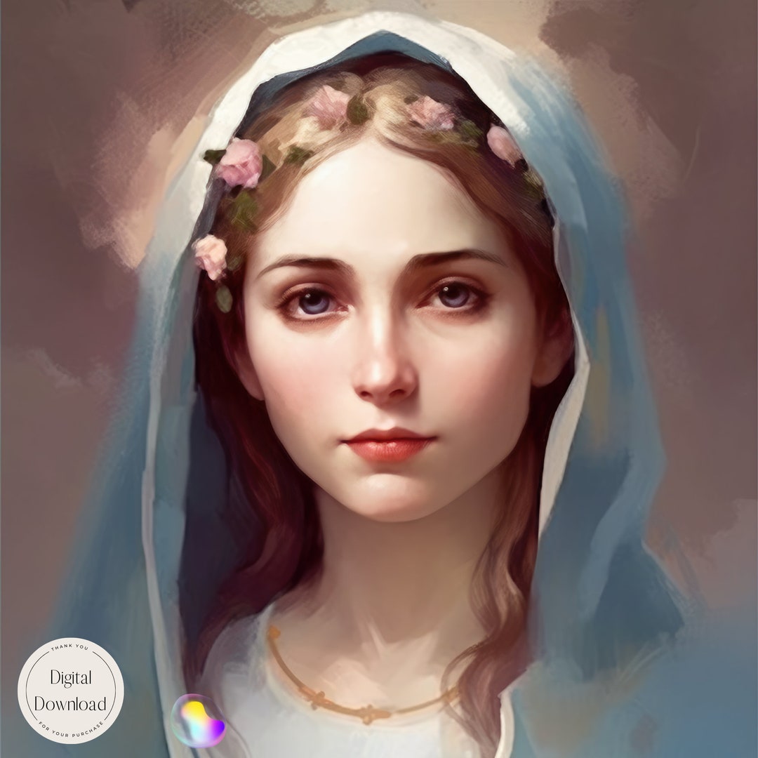 Sacred Mary Vintage Art Downloads Mother Mary Religious Printable Art ...