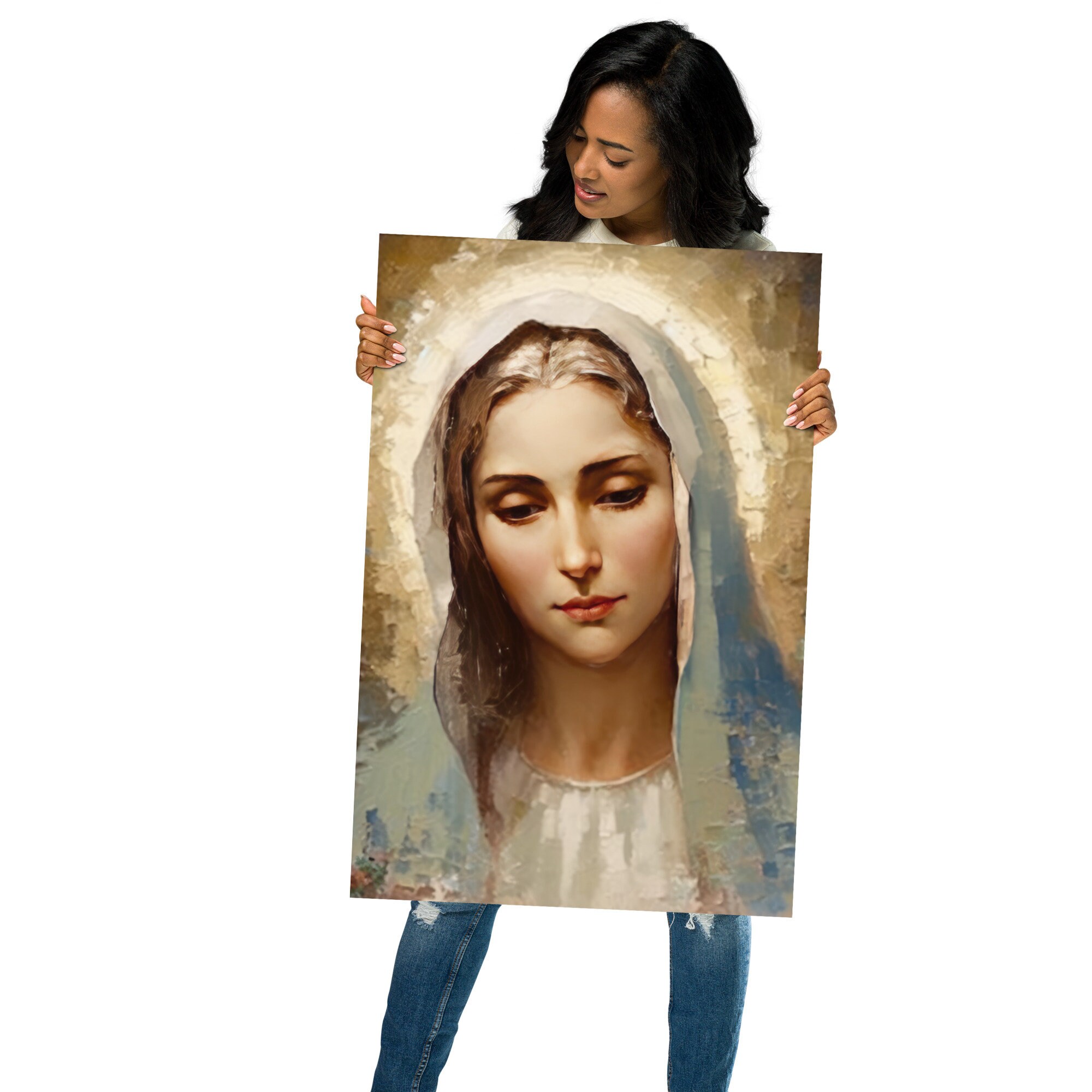 Mary Queen of Heaven Portrait Religious Art Christian - Etsy