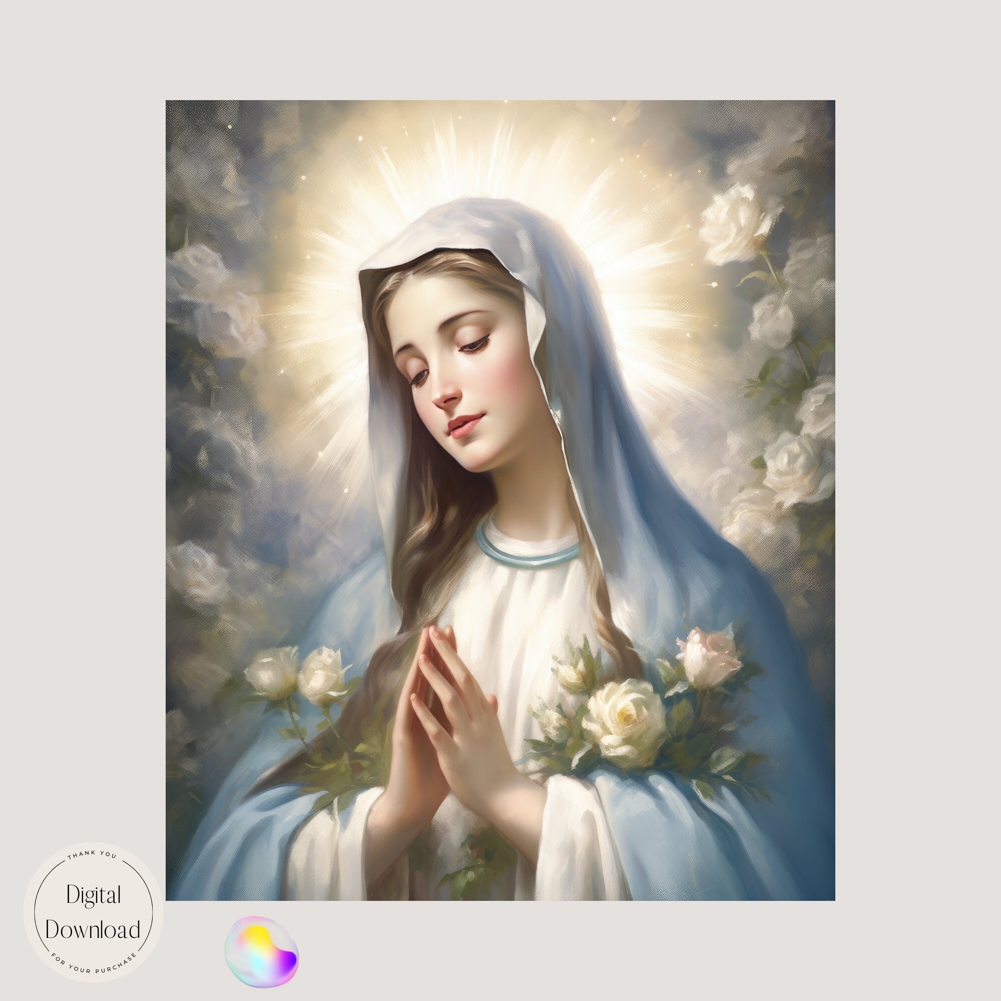 Mother Mary Religious Printable Art 570 Instant Download Our Lady of ...