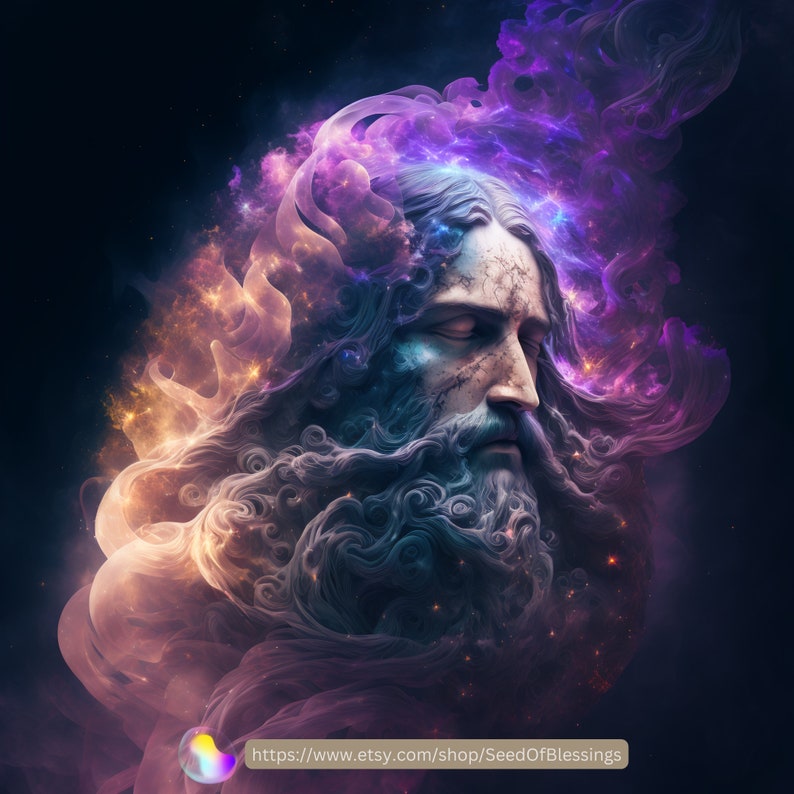 Jesus Christ Portrait Illustration Poster Galaxy Jesus Space Jesus ...