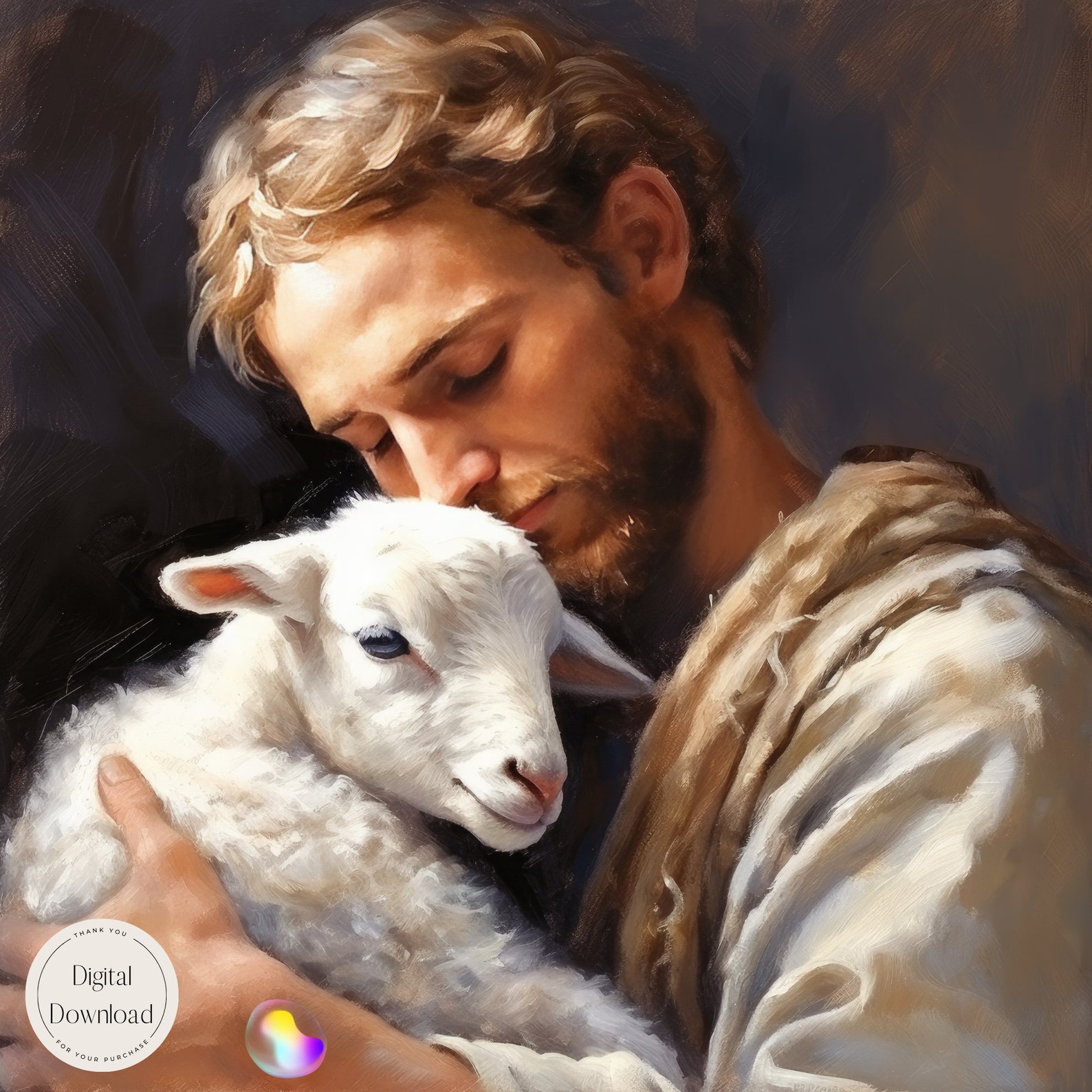 Jesus Christ & the Lamb Religious Printable Art 47 Instant - Etsy