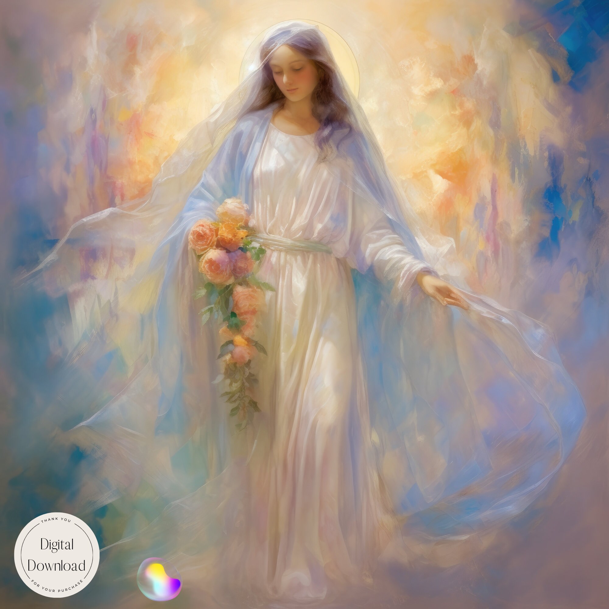 Mother Mary Religious Printable Art 499 Instant Download Catholic Wall ...