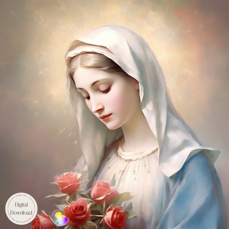 Mother Mary Religious Printable Art 547 Instant Download Our Lady of ...