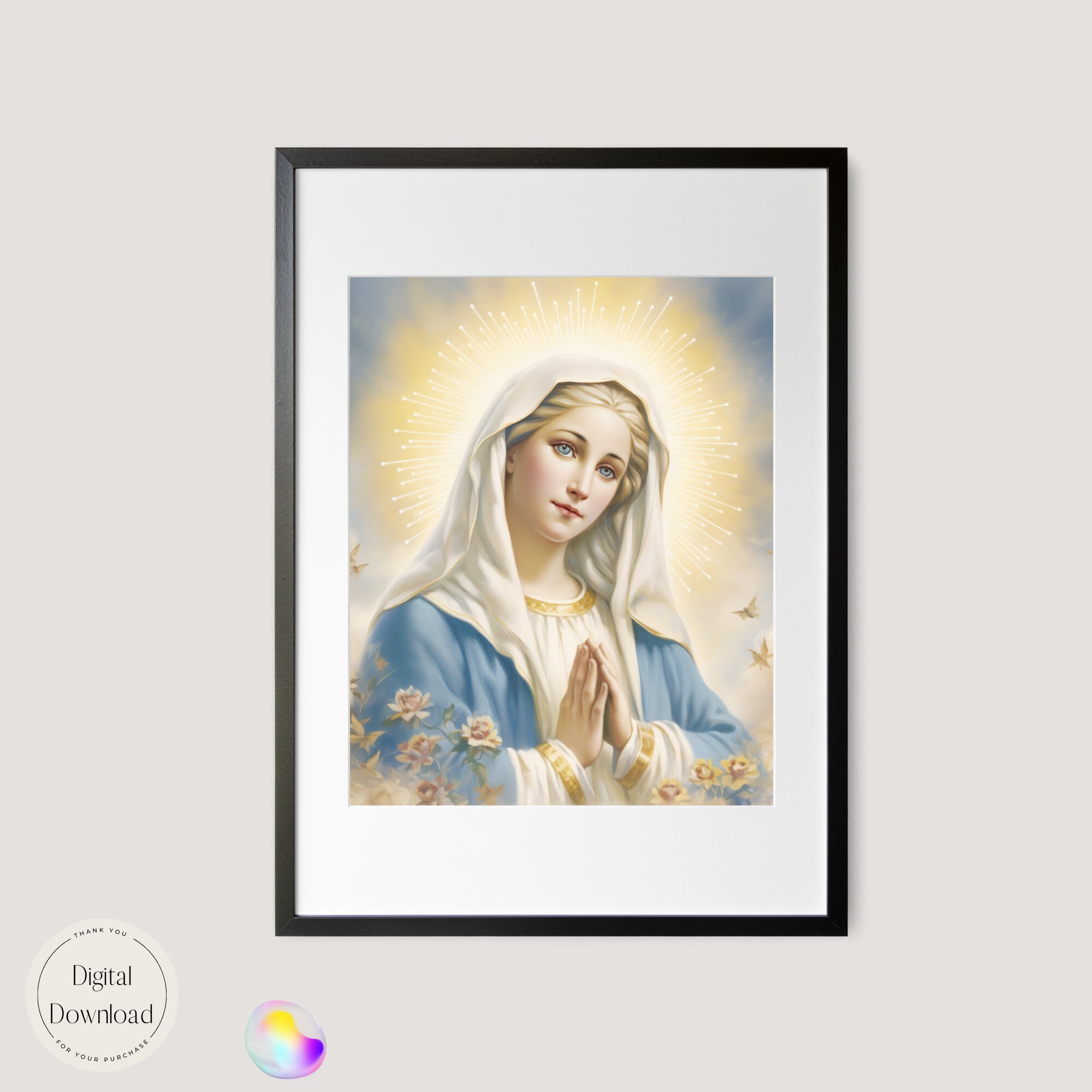 Virgin Mary Graceful Art Prints Mother Mary Religious - Etsy