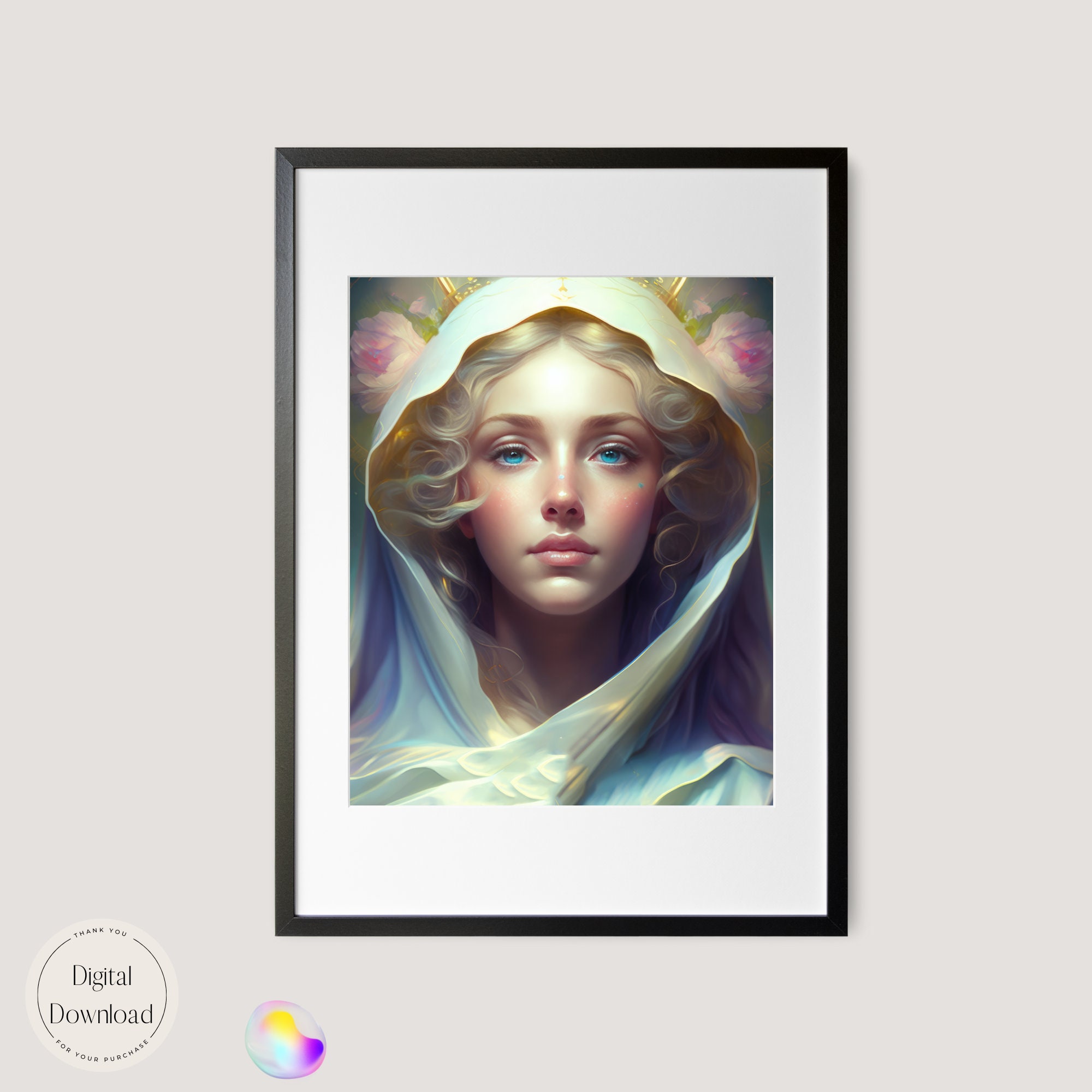 Mother Mary Religious Printable Art 409 Instant Download Elegant Mother ...